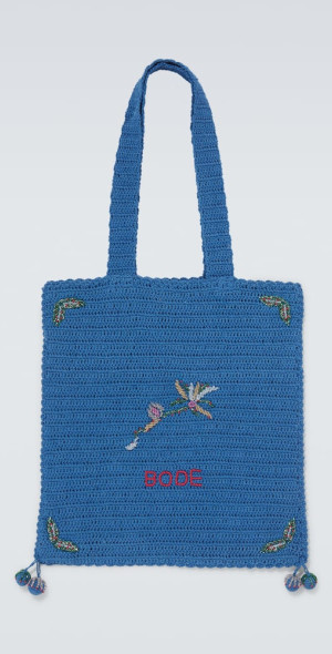 Bode - Laurel beaded crochet tote bag