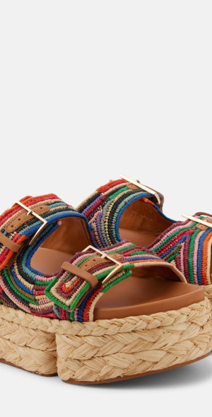 Clergerie - Quinie raffia platform sandals