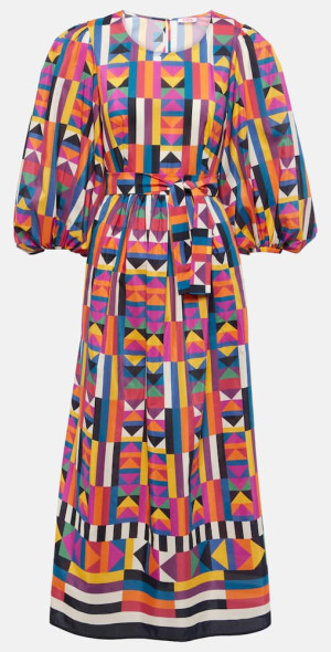 Eres - Multiple printed cotton and silk midi dress