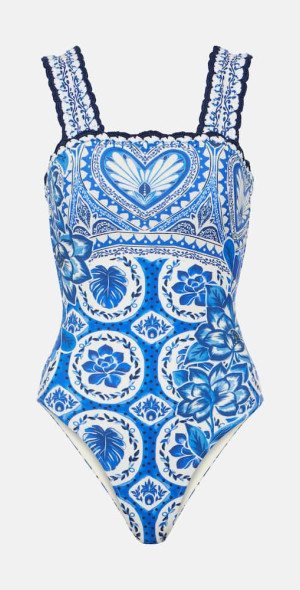 Farm Rio - Tile Dream printed swimsuit