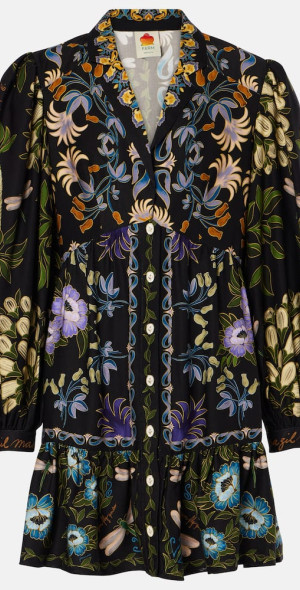 Farm Rio - Winter Garden floral minidress