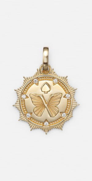 FoundRae - Reverie Medium 18kt gold pendant with diamonds