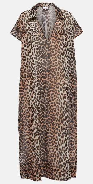 Ganni - Leopard-print cotton kaftan