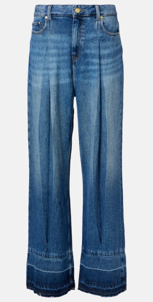 Ganni - Pleated wide-leg jeans