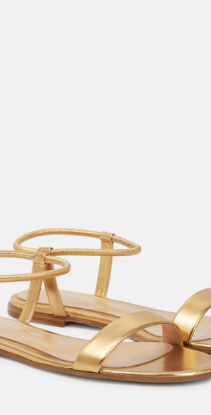 Gianvito Rossi - Jaime flat metallic leather sandals