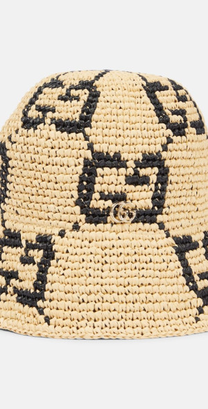 Gucci - GG raffia-effect cloche hat