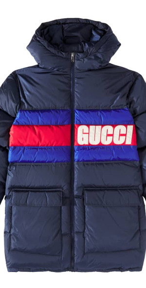Gucci Kids - Logo embroidered puffer jacket