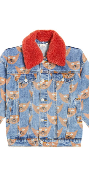 Jellymallow - Cat printed denim jacket