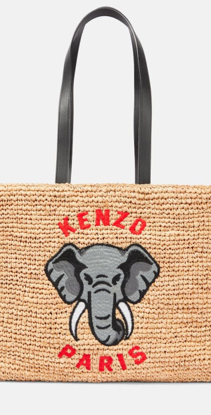 Kenzo - Large raffia tote bag