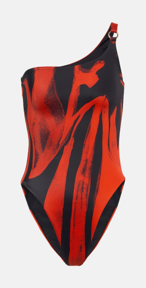 Louisa Ballou - Mini Ring one-shoulder swimsuit