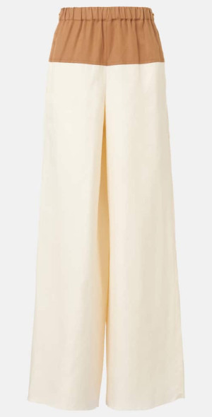 Max Mara - Gestro linen and silk wide-leg pants