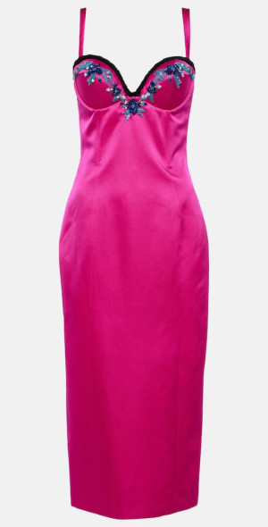 Miss Sohee - Embellished satin midi dress