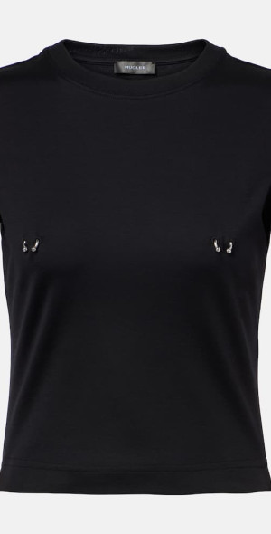 Mugler - Ruched cotton top