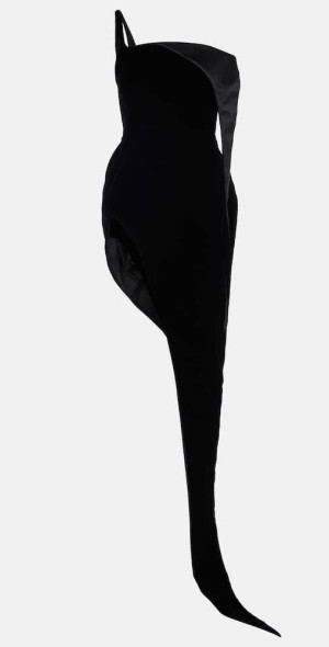 Mugler - Spiky asymmetric velvet corset dress