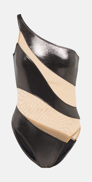 Norma Kamali - Snake Mesh Mio asymmetric swimsuit