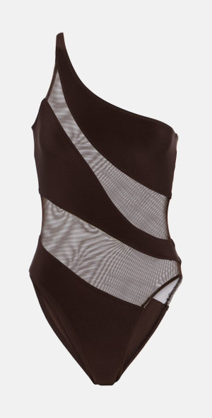 Norma Kamali - Snake Mesh Mio paneled swimsuit