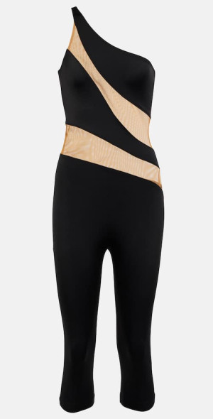 Norma Kamali - Snake paneled mesh capri jumpsuit