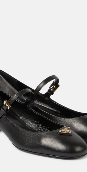 Prada - 35 leather Mary Jane pumps