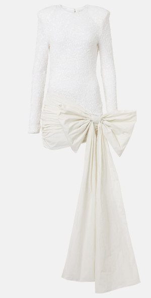 Rotate - Bridal bow-detail sequined minidress