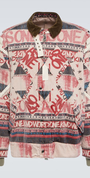 Sacai - Printed patchwork cotton jacket