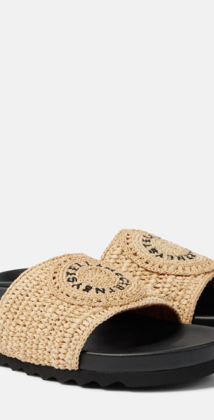 Stella McCartney - Elyse logo raffia slides
