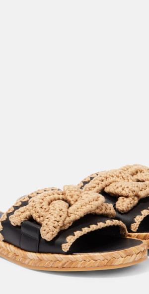 Tod's - Kate leather and jute slides