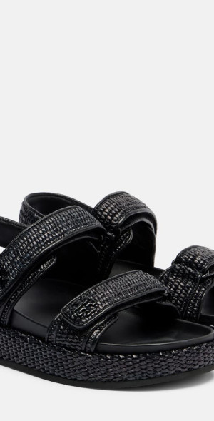 Tory Burch - Raffia and leather sandals