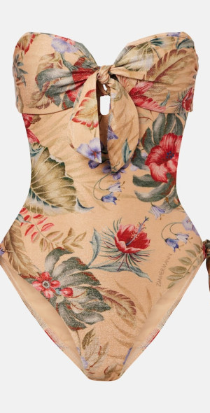 Zimmermann - Coco bow-detail floral swimsuit