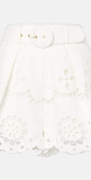 Zimmermann - Pop embroidered linen shorts
