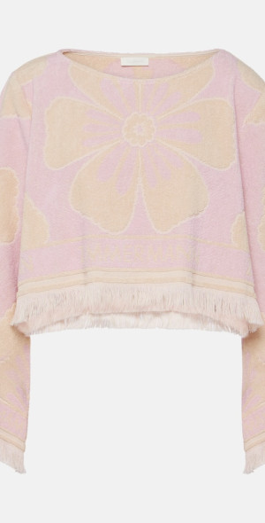 Zimmermann - Pop floral cotton terry crop top