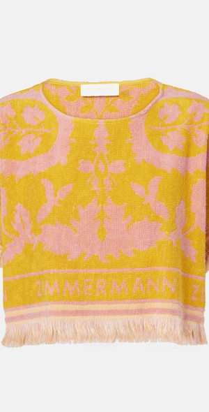 Zimmermann - Wylie fringed cotton terry crop top