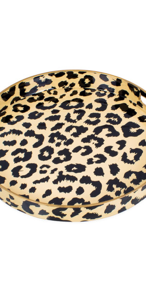 8 Oak Lane - Leopard Print Round Plastic Tray