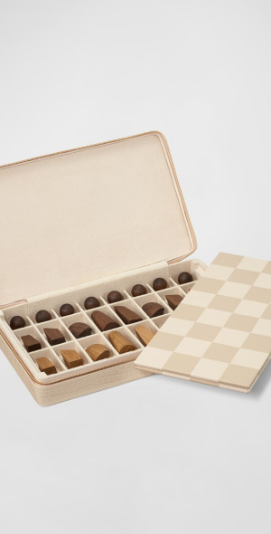 AERIN - Enzo Leather Travel Chess Set