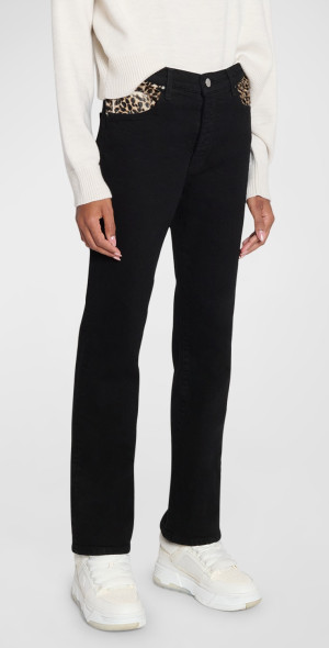 Amiri - Leopard Pocket Straight-Leg Jeans