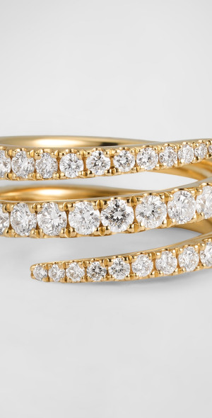 Anita Ko - 18K Yellow Gold Pinky Diamond Coil Ring