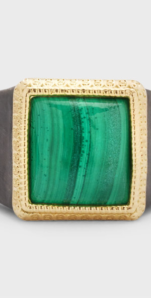 Armenta - Men's Malachite Signet Ring