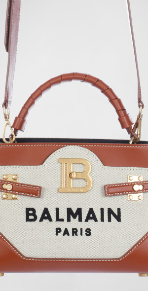 Balmain - BBuzz 22 Logo Canvas & Leather Crossbody Bag