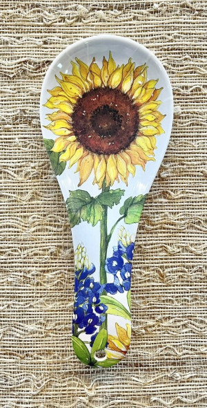 Bamboo Table - Sunflower Spoon Rest