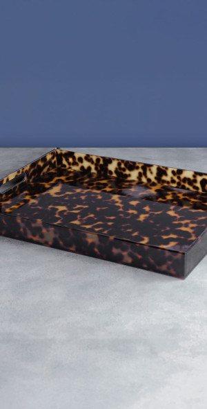Beatriz Ball - Vida Acrylic Tortoise Extra Large Tray with Handles