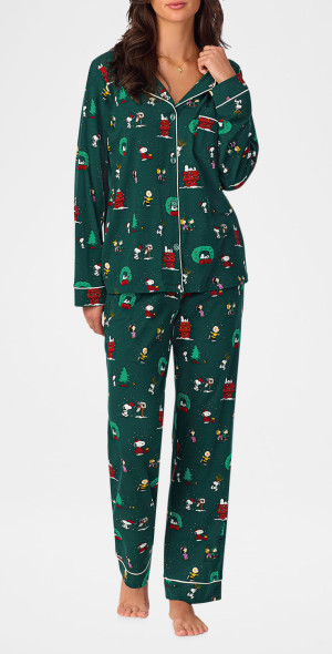 BedHead Pajamas - x Peanuts Holiday-Print Jersey Pajama Set