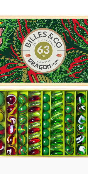 BILLES AND CO - Kid's Jade Dragon Marble Game Box