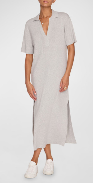 Brochu Walker - Fai Side-Slit Polo Midi Dress