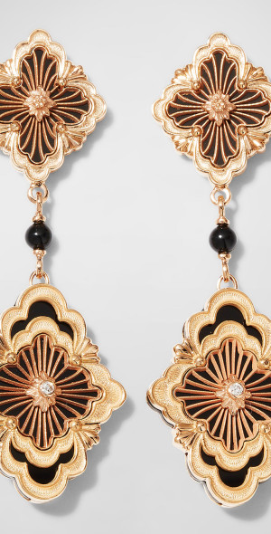 Buccellati - Opera Tulle Pendant Earrings in Onyx and Diamonds