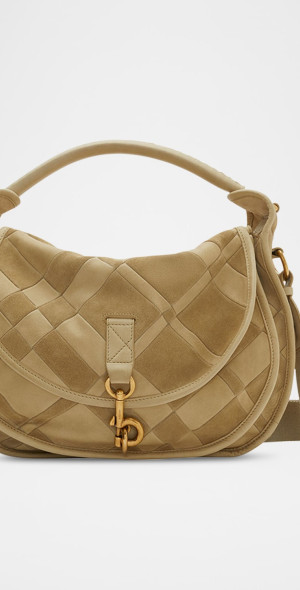 Burberry - Clip Patchwork Suede Messenger Bag