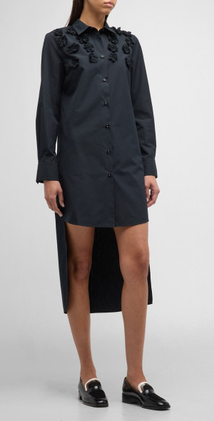 CALLAS Milano - Kesina High-Low Shirtdress with Floral Applique Detail