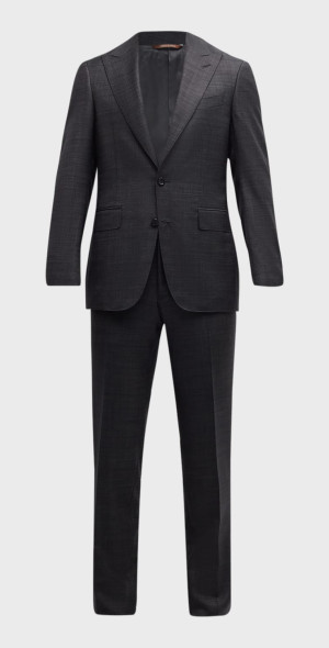 Canali - Men's Solid Wool Tic Suit