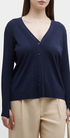 CAPSULE 121 - Plus Size The Keck Ribbed-Trim Cardigan