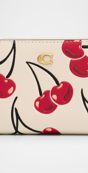 Coach - Cherry-Print Leather Bifold Wallet