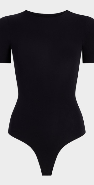 Commando - Ballet Short-Sleeve Microfiber Thong Bodysuit