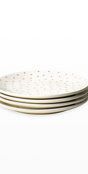 Coton Colors - Gold Star Dinner Plates, Set Of 4
